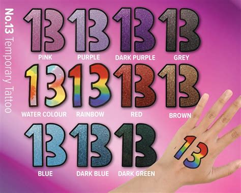 Number 13 Tattoos For Taylor Temporary Tattoo Waterproof Inspired