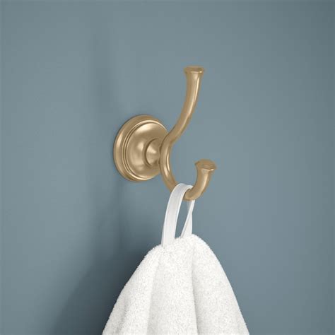 Delta Cassidy Champagne Bronze Double Wall Mount Towel Hook 79735 Cz At