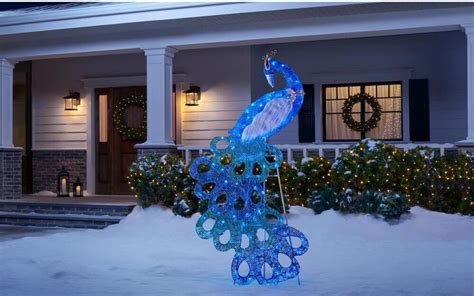Home Depot Is Selling A Giant Whimsical Light Up Peacock You Can Put In Your Yard For Christmas