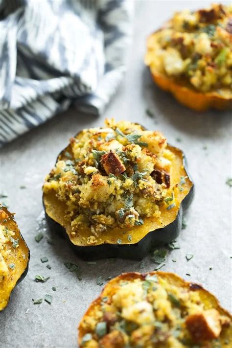 Cornbread Dressing Stuffed Acorn Squash