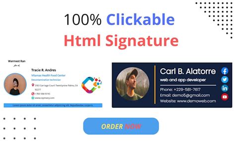 create clickable html email signature for outlook gmail by soumik saha