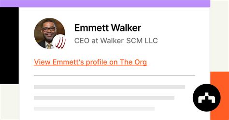 Emmett Walker Ceo At Walker Scm Llc The Org