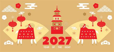 Happy Chinese New Year 2027 Zodiac Sign Lunar New Year Of The Goat