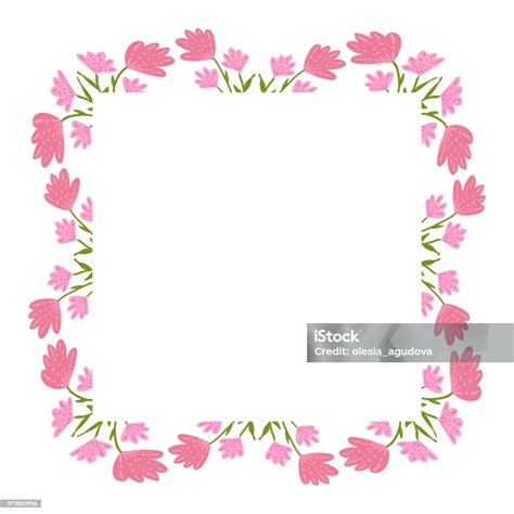 Karangan Bunga Yang Indah Bingkai Bunga Elegan Digambar Dengan Tangan Desain Untuk Undangan