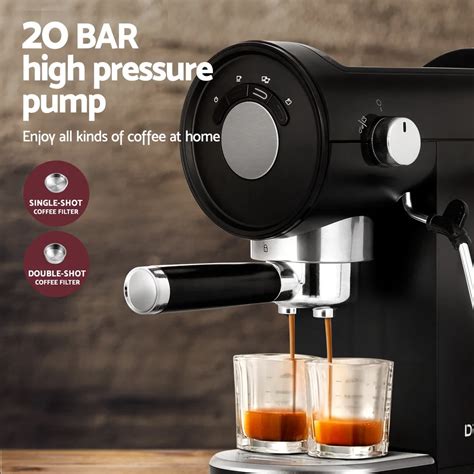 Devanti 20 Bar Coffee Machine Espresso Cafe Maker Black Cs2b