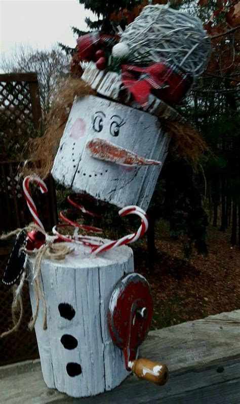 Timber Log Snowman Frost In The Box