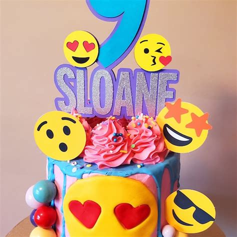 Emoji Cake Topper Emoji Party Emoji Birthday Emoji Cake Emoji Topper