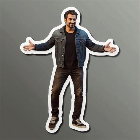 Versatile Sticker Template Featuring Man In Standing Pose Premium Ai
