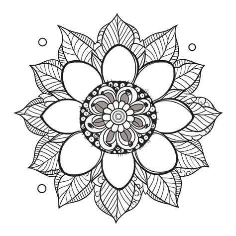 Mandala Blume Ausmalbild Kostenlos Herunterladen