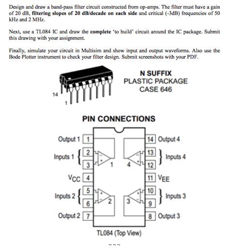 Design And Draw A Band Pass Filter Circuit Chegg Com