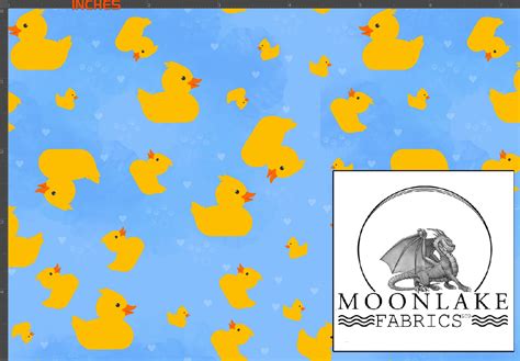 Duck Rubber Ducky Flat 2d Style Repeat 100 Cotton 130gsm Etsy