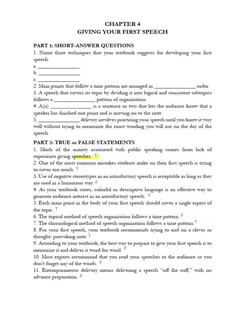 Chapter 4 Exercises Pdf Conversation Speech