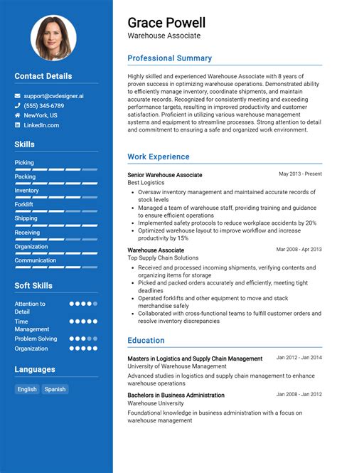 Warehouse Associate Resume Example For 2024 Expert Tips And Templates