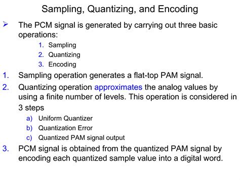 L 1 5 Sampling Quantizing Encoding Pcm Ppt