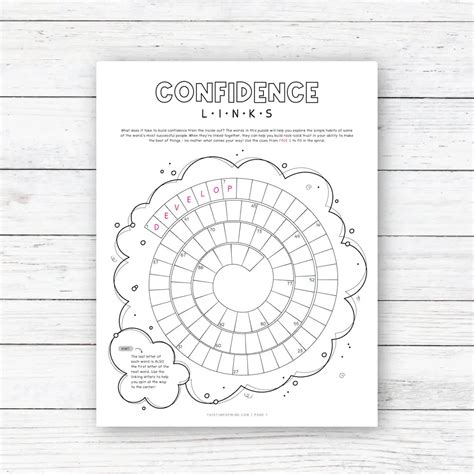 Confidence Links Spiral Crossword Puzzle
