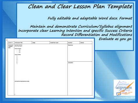 Clean And Clear Lesson Plan Template Teaching Resources