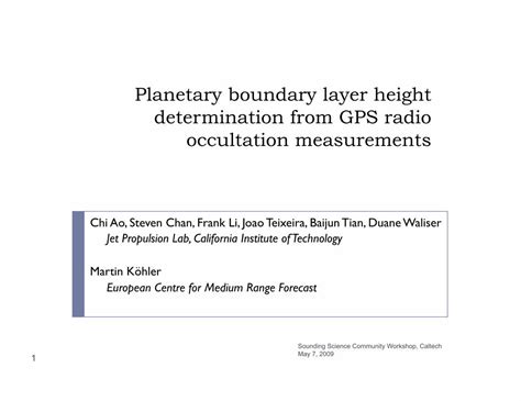 (PDF) Planetary boundary layer height determination from GPS ...microwavescience.jpl.nasa.gov ...