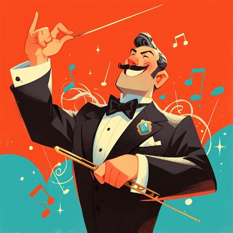 Premium Vector Austrian Man Dressed As A Classical Music Conductor