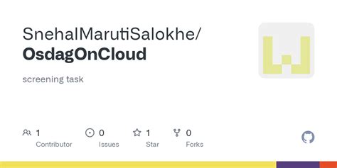 GitHub SnehalMarutiSalokhe OsdagOnCloud Screening Task