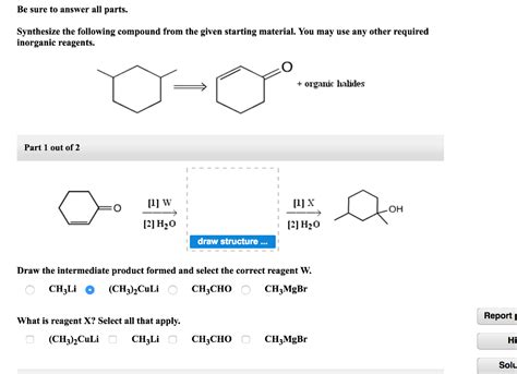 Solved Synthesize The Following Compound From The Given