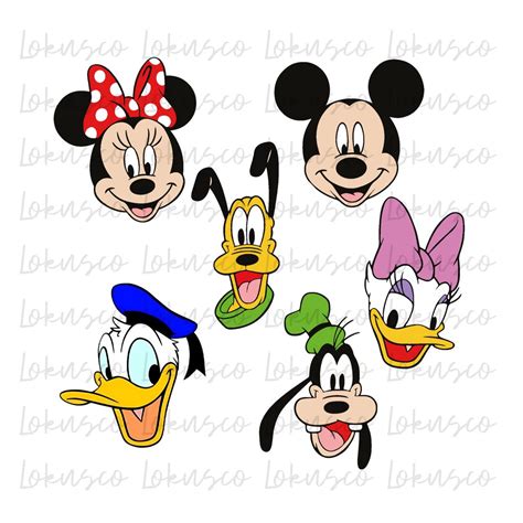 Mickey And Fridends Heads Bundle Png Mickey Mouse Png Mickey And