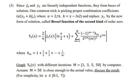 Solved 8 To Obtain The General Solution Of Bessel Equation