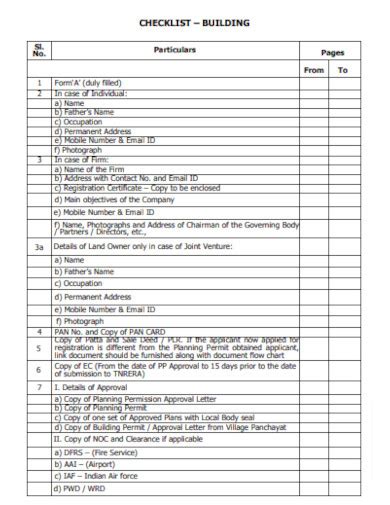 25 Free Building Construction Checklist Samples To Download
