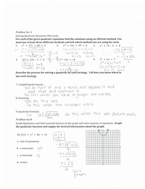 High School Algebra Assignment Tntp