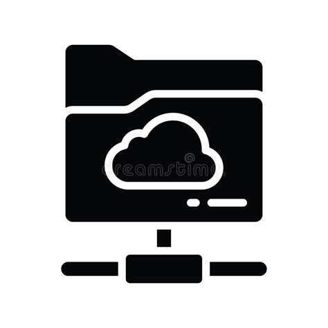 Folder Access Vector Solid Icon Design Illustration Cloud Computing