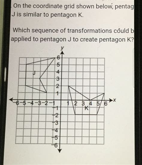 on the coordinate grid shown below pentag j i cameramath