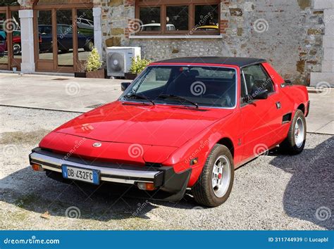 Red Vintage Fiat X1 9 Sports Car From The Seventies Designed By