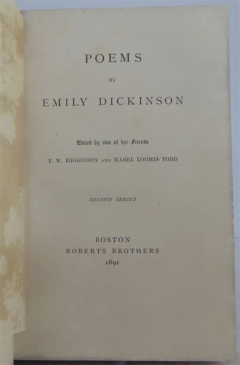 Poems First Second And Third Series Three Volumes By Dickinson
