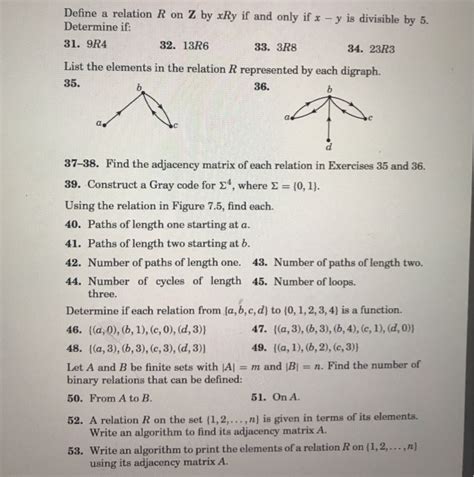 Solved Define A Relation R On Z By Xry If And Only If X Y