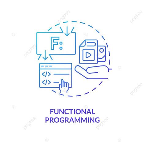functional programming blue gradient concept icon infographic graphic
