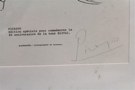 Vintage Picasso Eiffel Tower 80th Anniversary Lithograph Signed