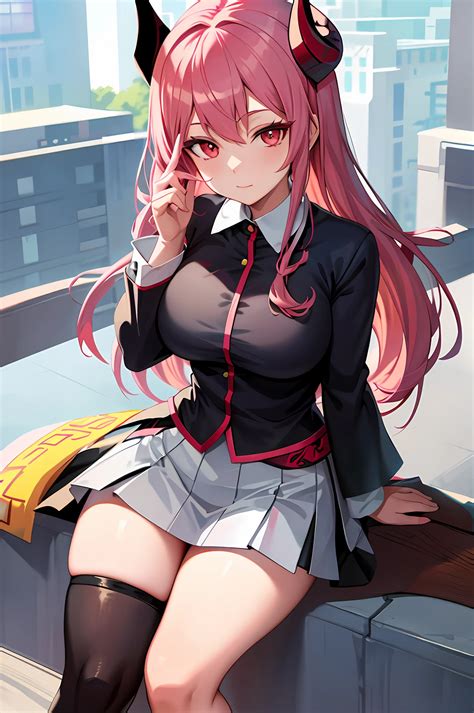 A Close Up Of A Woman In A Short Sitting On A Ledge Seductive Anime