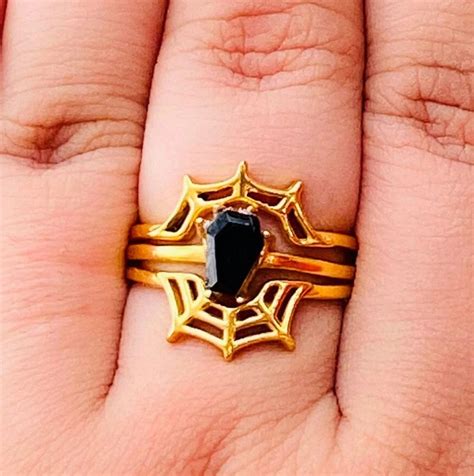 Spider Ring Moonstone Ring Spider Wep Ring 3 Band Spider Ring Gothic Ring 925 Sterling