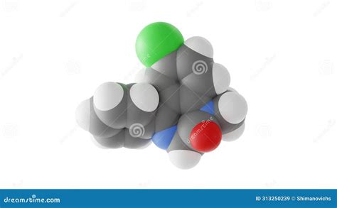 Diazepam Molecular Structure 3d Model Molecule Valium Structural Chemical Formula View From A