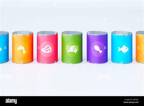 Eye Catching Array Showcasing Diverse Canned Food Items Adorned With