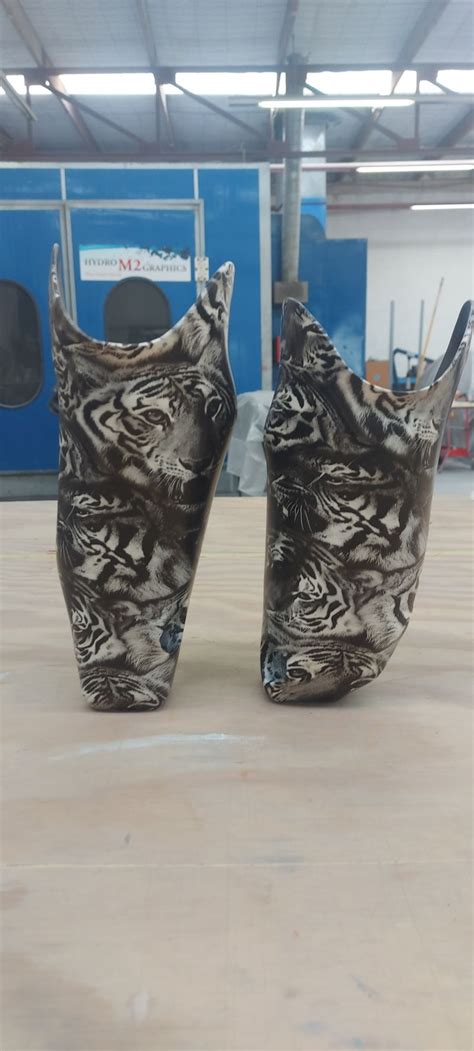 Michael Pinner On Linkedin 2 Prosthetic Sockets Hydrodipped In A Tiger