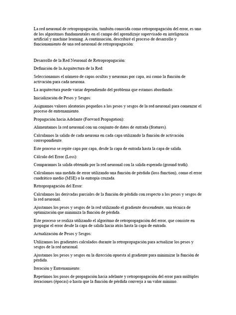 Red Neuronal De Retro Pdf Red Neuronal Artificial Ciencia