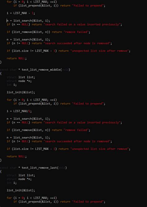 Solved The Provided List C File Contains A Number Of Test Chegg
