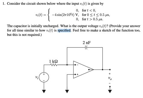 solved 1 consider the circuit shown below where the input