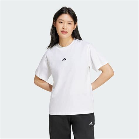 Adidas Essentials Small Logo Cotton Tee White Free Shipping With