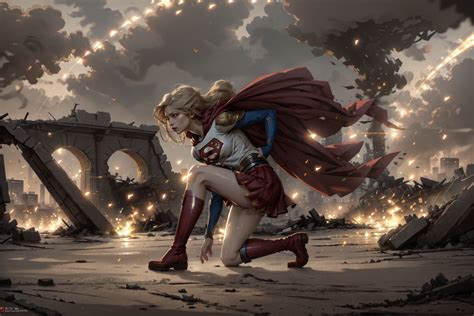 Supergirl in the Middle of a Fight by DewaltAI on DeviantArt