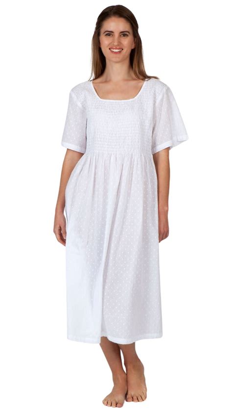 Womens White Cotton Nighties The Nightie Shop Australia