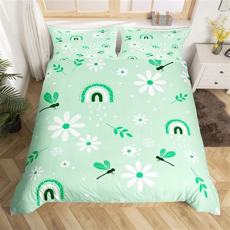 Erosebridal Rainbow Bedding Set Cartoon Comforter Cover Cute Dragonfly