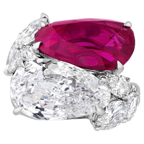 Bulgari Burma Ruby And Diamond Bypass Ring For Sale At 1stdibs