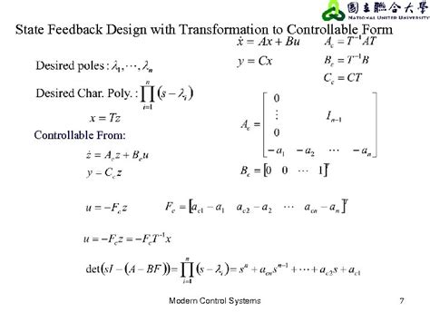 Lecture 08 State Feedback Controller Design 8 1