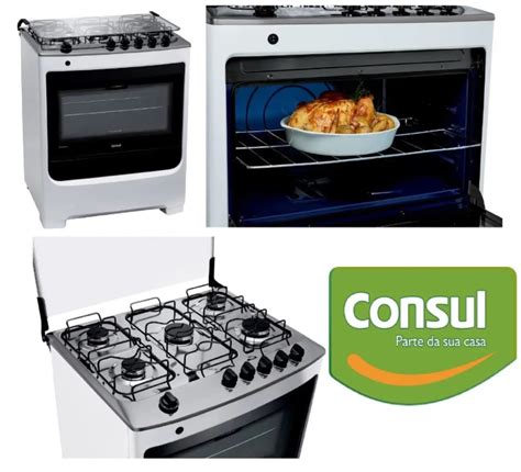 Fogão 5 Bocas Consul Cfs5 Nab Acendimento Automático Branco Wt